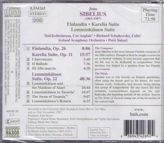 Finlandia, Karelia Suite, Lemminkäinen Suite - Jean Sibelius - Iceland Symphony... | bol