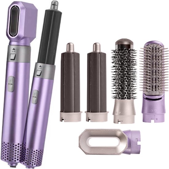 Fameilleur 5 in 1 multifunctionele haarstyler- paars- Fohn- fohnborstel ...