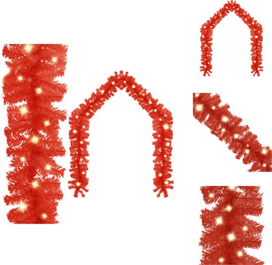 vidaXL Kerstslinger LED Rood PVC 5m - 75 LEDs 450 takken 4W USB | bol