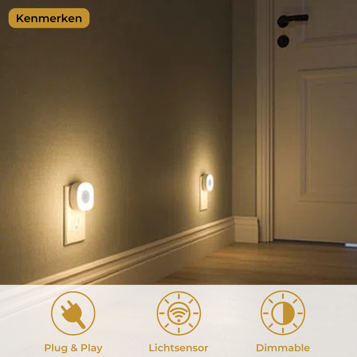 Lueas® - 2x LED Stopcontact Lampje Met Lichtsensor – Met ...