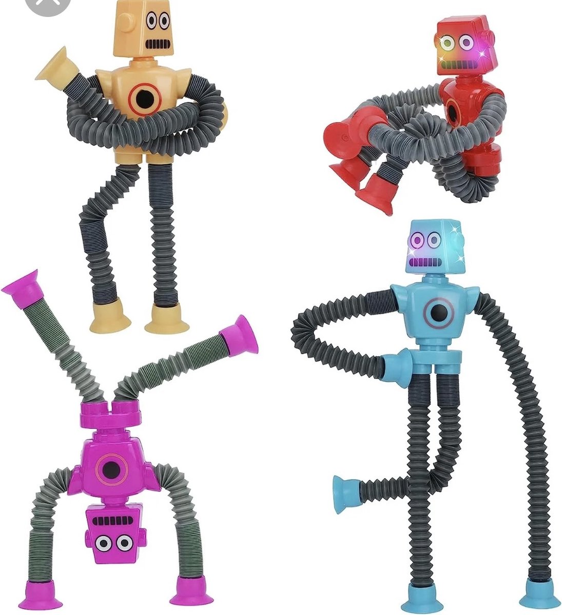 Telescopische zuignap robot speelgoed 4-delige cartoon puzzel zuignap ...