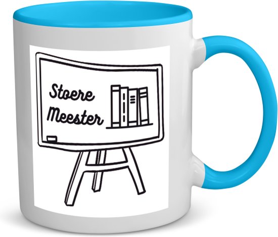 Akyol - stoere meester koffiemok - theemok - blauw - Meester - meester ...