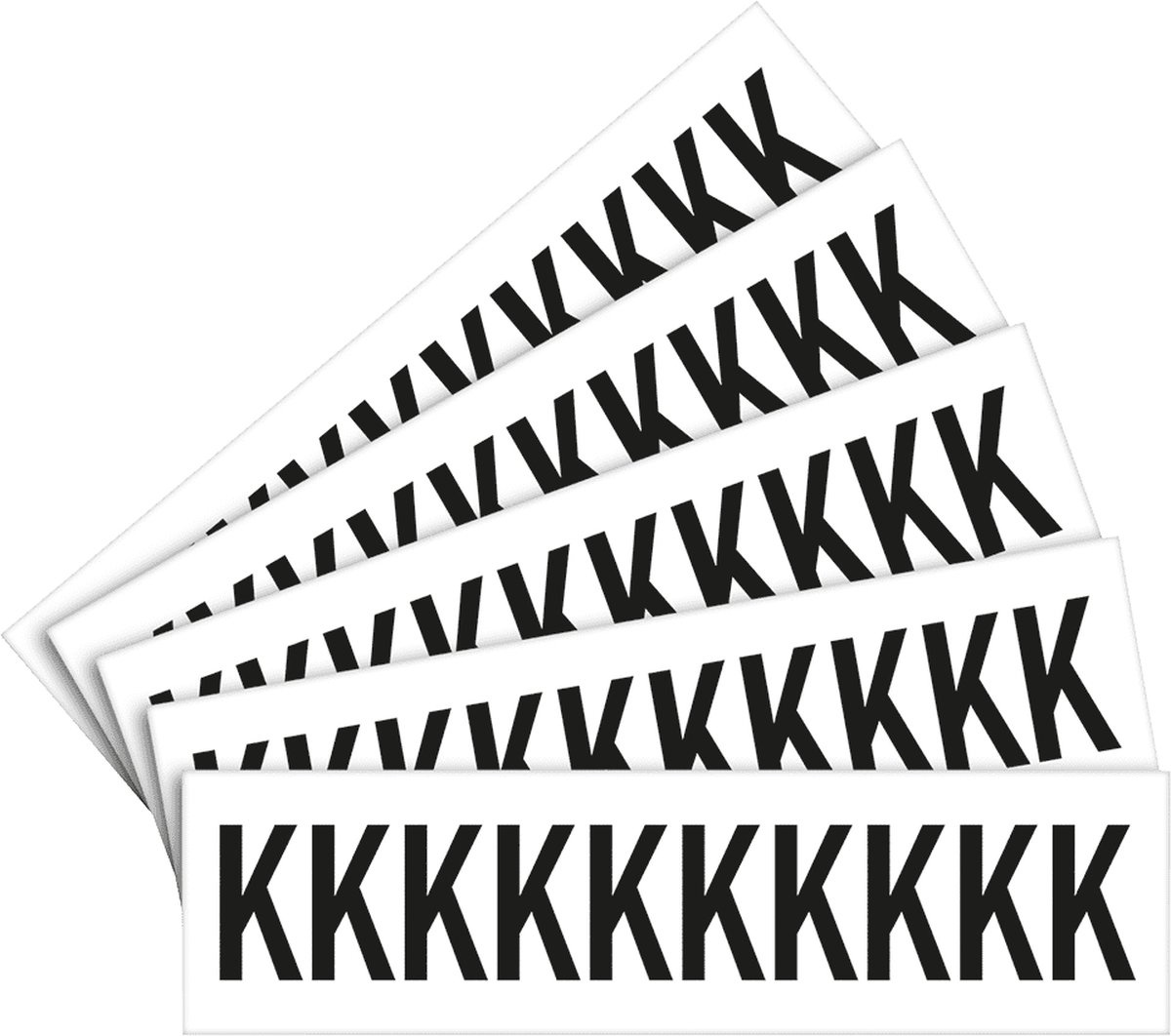 Letter stickers alfabet met laminaat - 5 x 10 stuks - zwart wit Letter ...