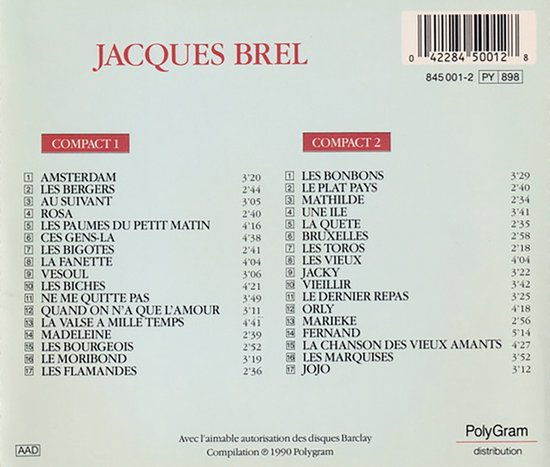 Jacques Brel (2CD Set), Jacques Brel | CD (album) | Muziek | bol