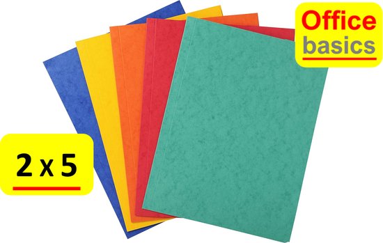 10 x Dossiermap - A4 - Office Basics - extra stevig Manilla karton 400 ...