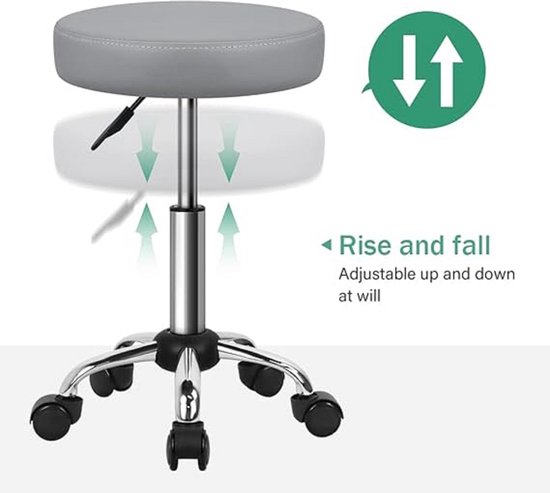rolkruk - Roller Stool with Footrest Office Stools Height adjustable | bol