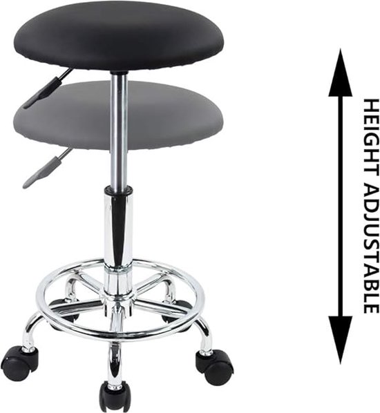 rolkruk - Roller Stool with Footrest Office Stools Height adjustable | bol
