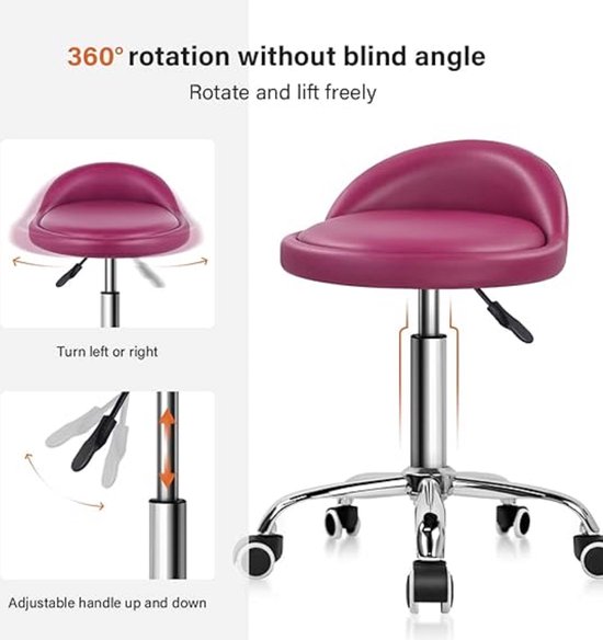 rolkruk - Roller Stool with Footrest Office Stools Height adjustable | bol