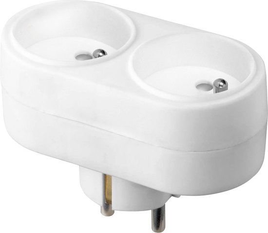 Doorvoerstekker Max 3680 Watt - Stopcontact splitter - Verdeelstekker ...