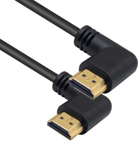 HDMI kabel - 90° haakse connectoren (links/links) - HDMI2.0 (4K 60Hz + HDR) - 0,50 meter | bol