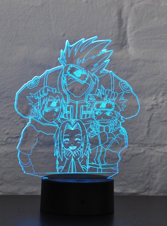 Naruto Uzumaki Anime LED Figures Night Light Uchiha Sasuke Haruno ...