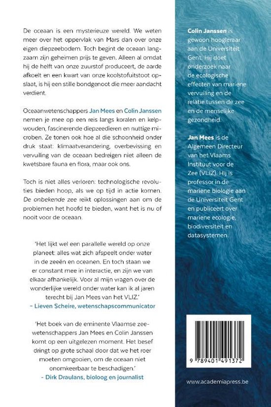 De onbekende zee, Colin Janssen | 9789401491372 | Boeken | bol