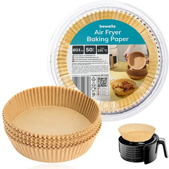 Bewello Airfryer Bakpapier Rond - 23 cm - Airfryer Bakpapier XXL ...