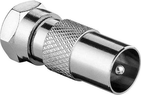 Coax Adapter - F-Connector male naar IEC (m) - Per 1 stuk(s) | bol