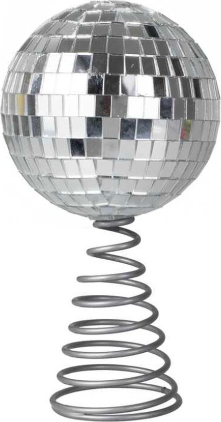 Ginger Ray - Zilveren discobal piek voor de kerstboom | bol