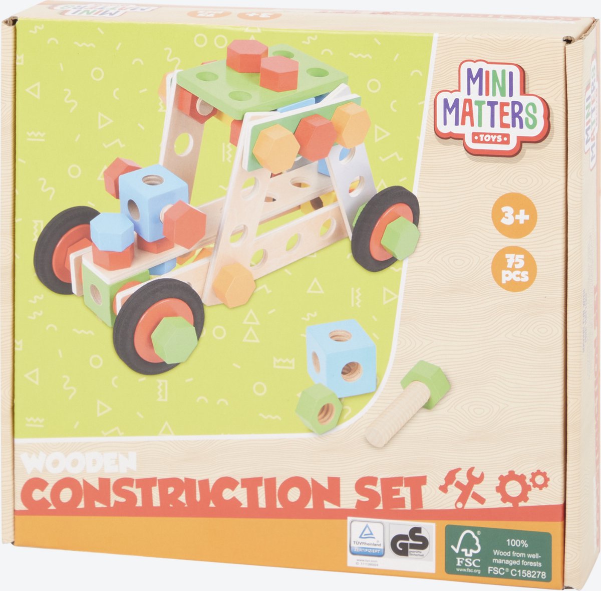 Mini Matters houten voertuig bouwpakket -75-delig-wooden vehicle ...