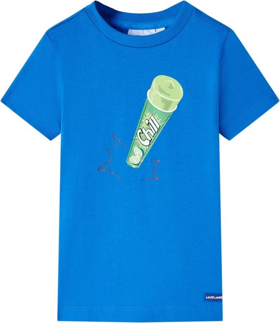 vidaXL-Kindershirt-met-ijsjesprint-92-felblauw | bol