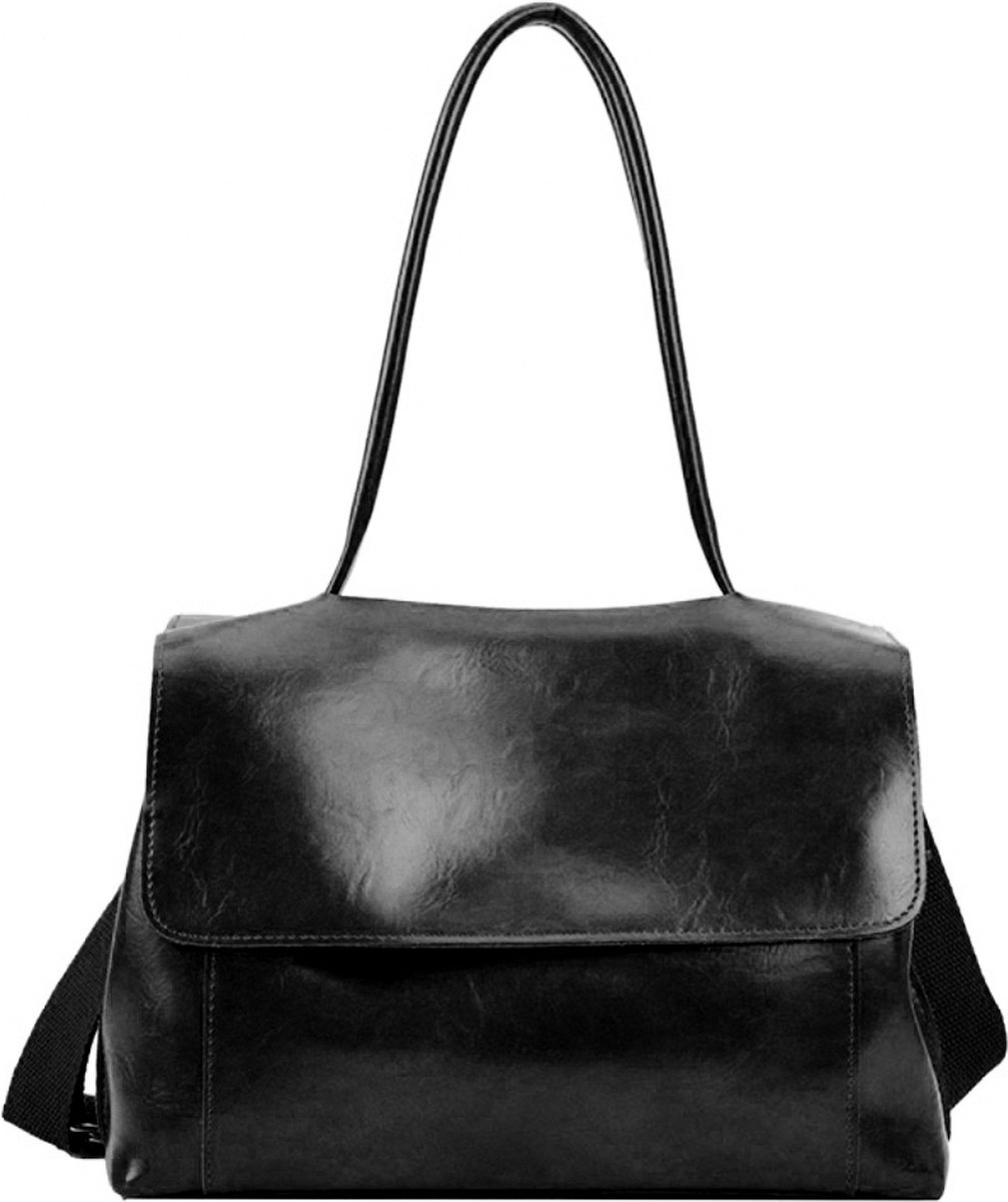 Damestassen - schoudertas Doris zwart - leerlook - compacte tas ...