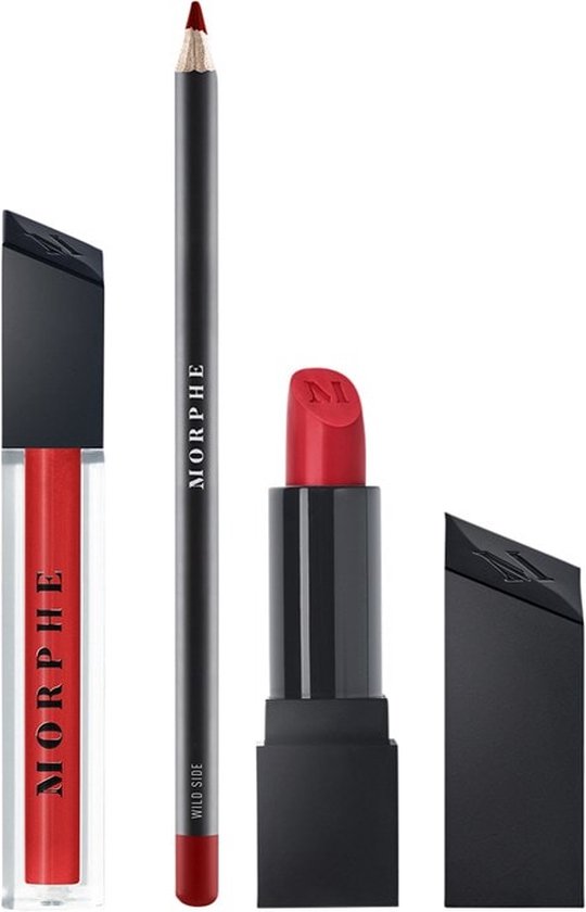 Morphe out & a Pout Fiery Red Lip Trio - Lipstick - Lipgloss - Lip ...