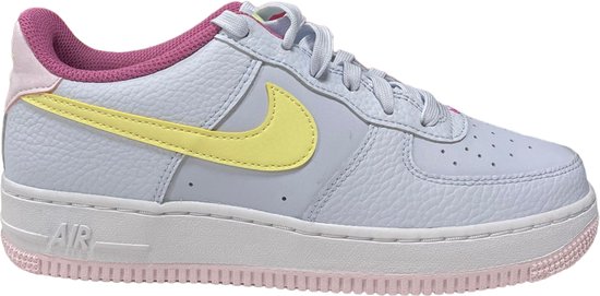 Nike air force 1 (gs) - baby blauw - geel - paars - maat 38.5 | bol