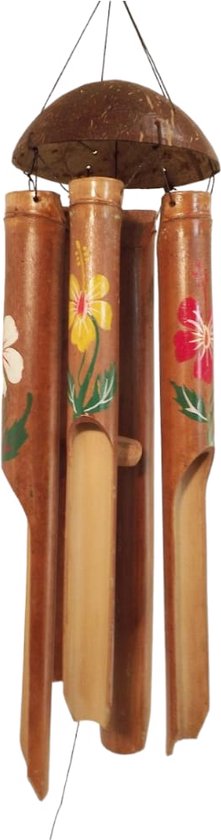 Bali-Dreams duurzaam Bamboe windgong gong bloemen 6 buizen 50 cm | bol