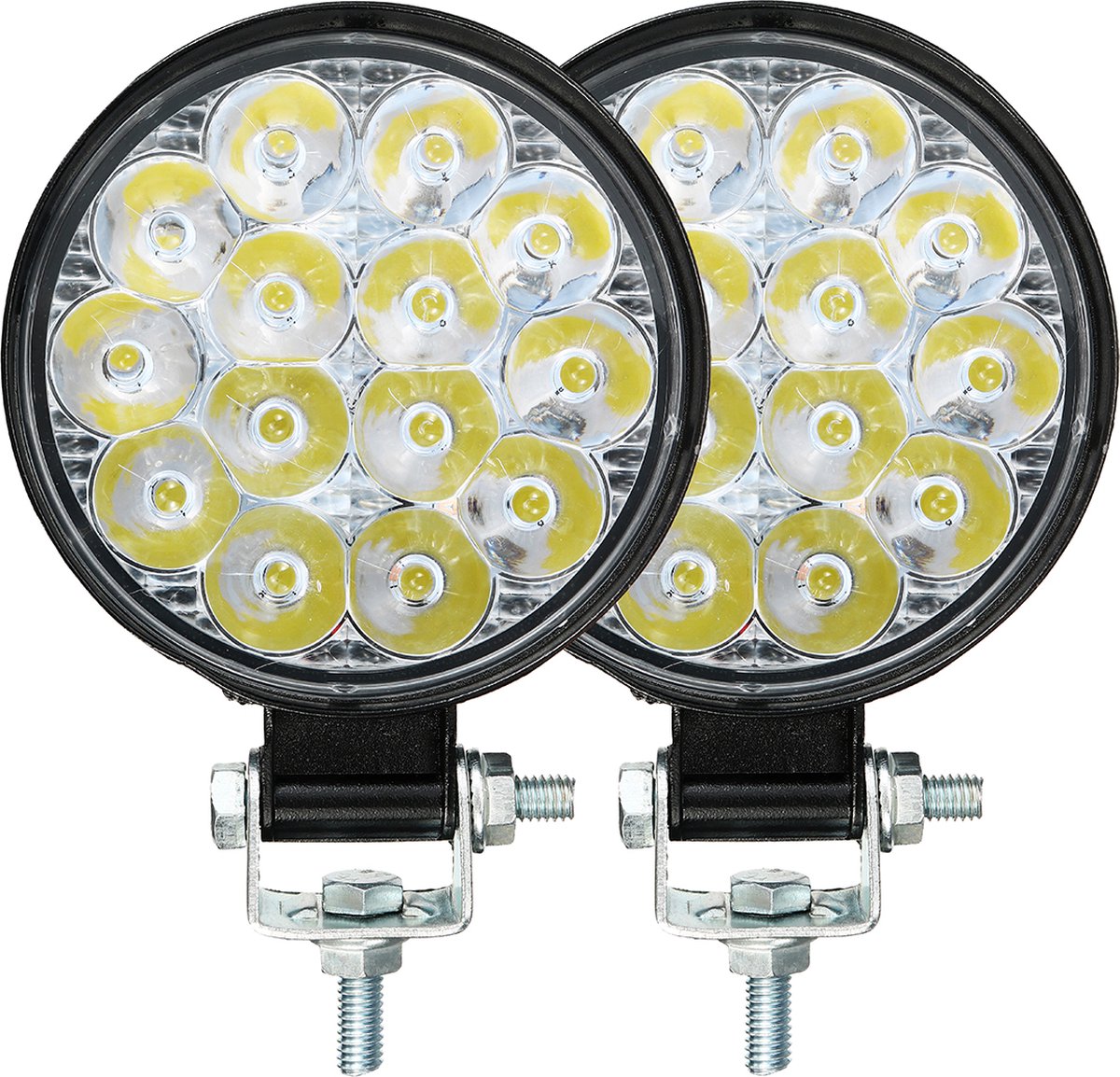 LED Werklamp Auto - 2x Rond 83mm - 42W 9V-30V - IP67 Waterdicht - 14 ...