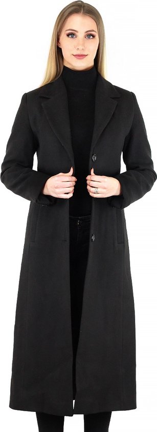 Versano Delfin Dames Lange Mantel Manteljas Winterjas S - Zwart | bol