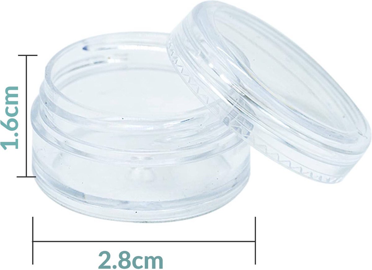 50 Stuks - Lege Doorzichtige Plastic Potjes met Deksel - 5ML ...