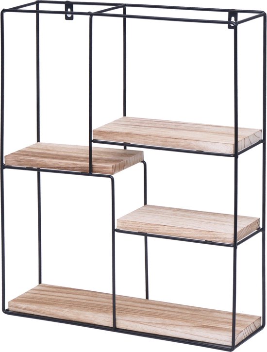 Wandplank MCW-K76, Hangende plank Zwevende plank, 4 planken Metalen ...