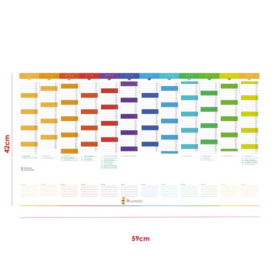 Jaarplanner 2024 - 59x42cm - A2 - inclusief feestdagen | bol