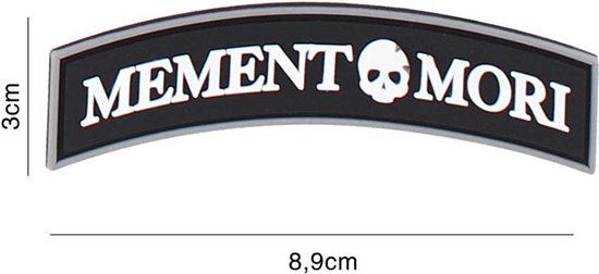 Embleem 3D PVC Memento mori tab zwart | bol