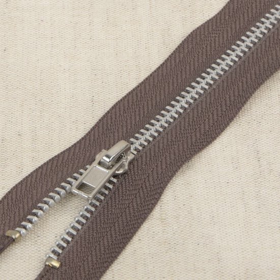 Rits 18cm bruin met aluminium tandjes - niet-deelbare rits voor jeans, broeken, ... -... | bol