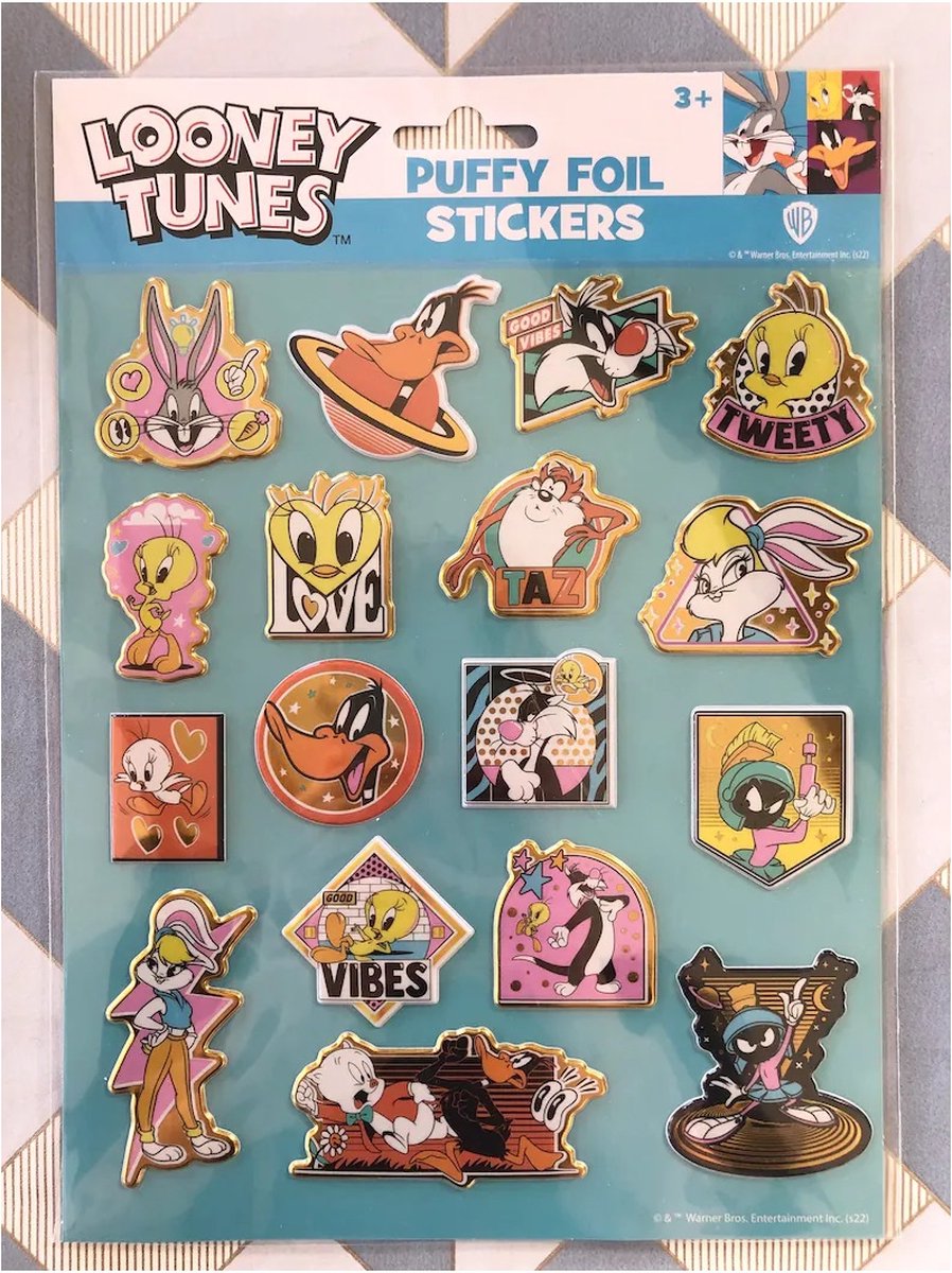 looney tunes fluffy foil stickers | bol.