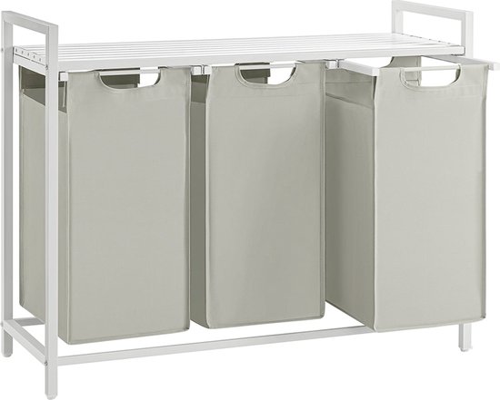 Wasmand 3 x 38 L met 1 plank wit | bol