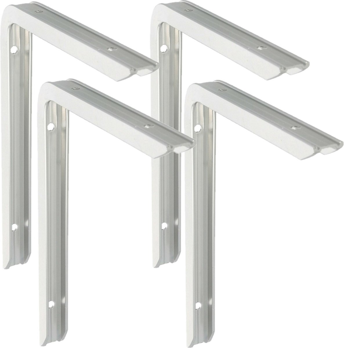 AMIG Plankdrager/planksteun - 4x - aluminium - gelakt zilver - H150 x ...