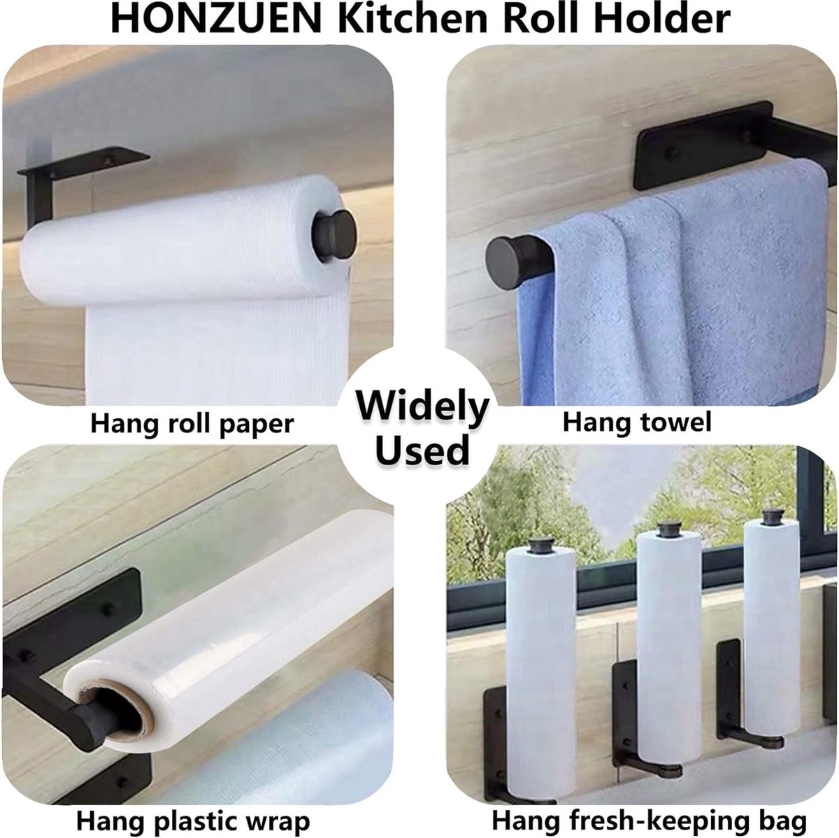 Wandgemonteerde Keukenrolhouder, Aluminium Keukenpapierhouder ...
