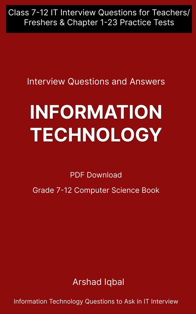Class 7-12 Information Technology Questions and Answers PDF Download ...