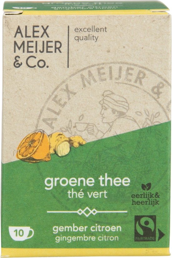 Alex Meijer - Groene Thee Gember Citroen FT - 6 pakken x 10 stuks x 1,5 ...