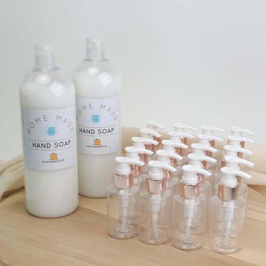 Zeep - Zeeppompje - Set van 20 + 2L handzeep - Roze dop - Wit ...