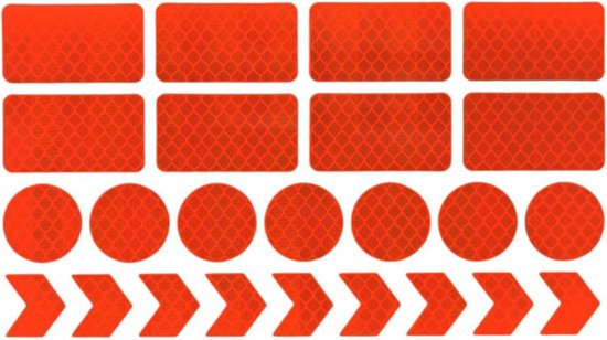 Winkrs® Reflecterende Veiligheids stickers Oranje/Rood - Reflectie tape ...
