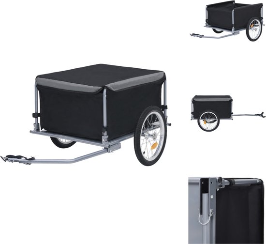 vidaXL Fietskar - 136 x 72 x 58 cm - Staal - Polyester - Fietskar | bol