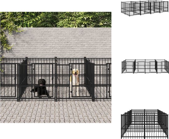 vidaXL Hondenhok - Stalen stangen - Stevige constructie - Praktisch ...