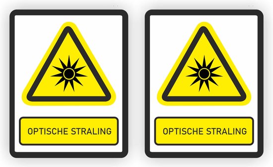 Jerma - Optische straling - Waarschuwing sticker - set 2 stuks - ISO ...
