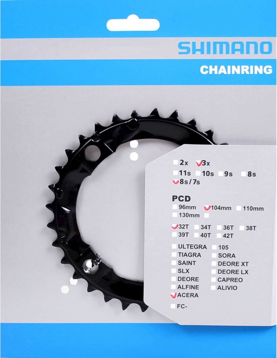 Shimano Kettingblad Acera Fc-m361 32t 7/8s 104 Mm Zwart | bol