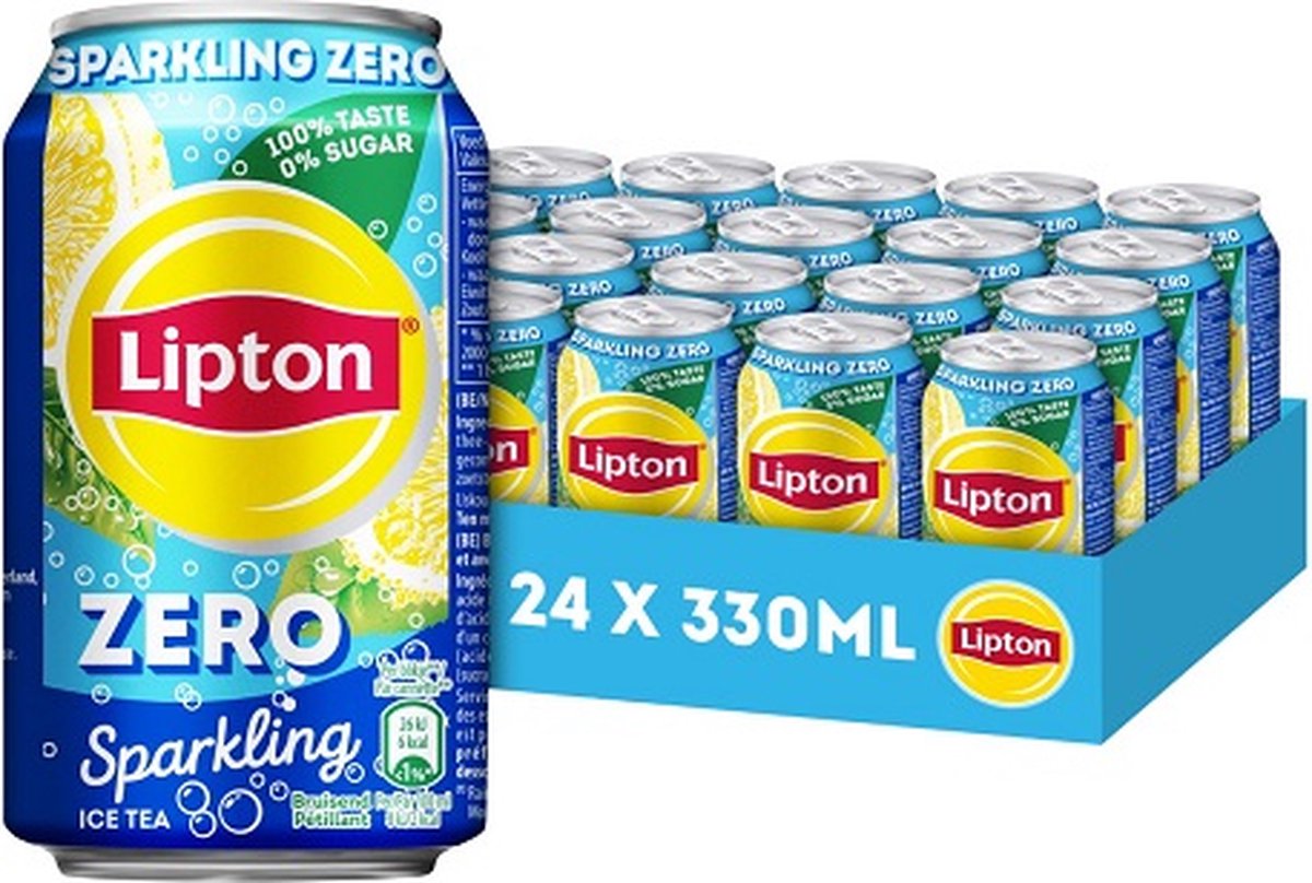 Lipton Ice tea Sparkling Zero 24 blikjes x 33 cl | bol