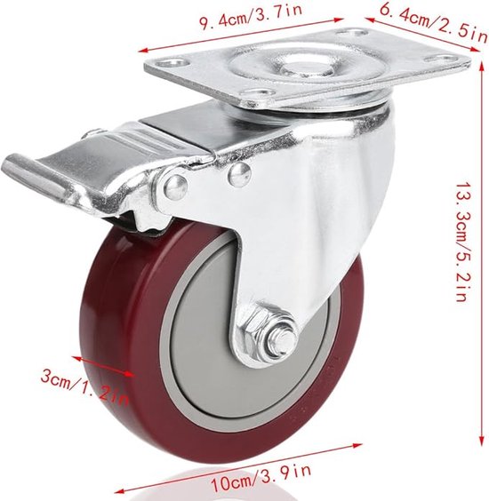 Heavy Duty Casters / Trolley Wheels for Furniture - Rubber Heavy Duty ...