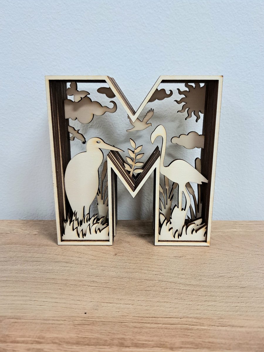 Houten Letters M - Naam Letter - Luxe 3D Letters - Kraamcadeau jongen ...
