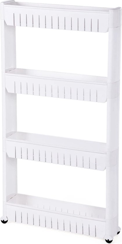 Hoppa! Opbergrek 4-laags met Wieltjes - Kunststof - Wit | bol