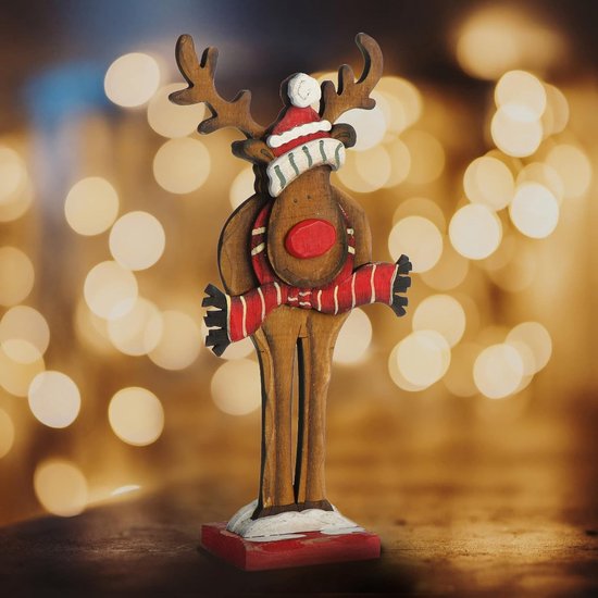 Decoratief display voor Kerstmis - Rendier van hout om op te hangen ...