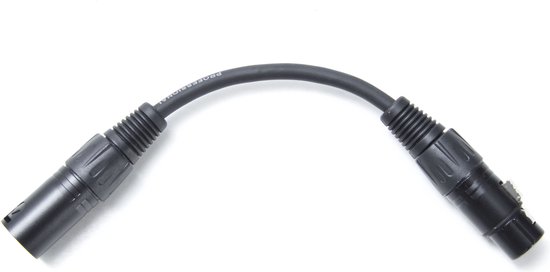 lightmaXX DMX Adapter kabel XLR 3F/5M 3 pol female / 5 pol male 10cm ...